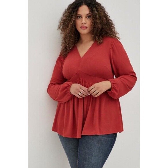 torrid | Tops | Torrid Womens Plus Size 2x Babydoll Rayon Crepe V Neck ...